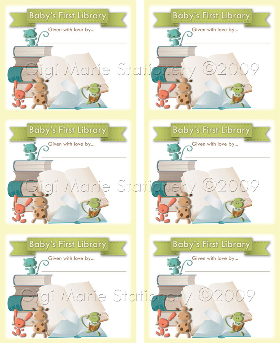 Baby's First Library Bookplates - INSTANT DOWNLOAD - 3 Designs - Avery ...