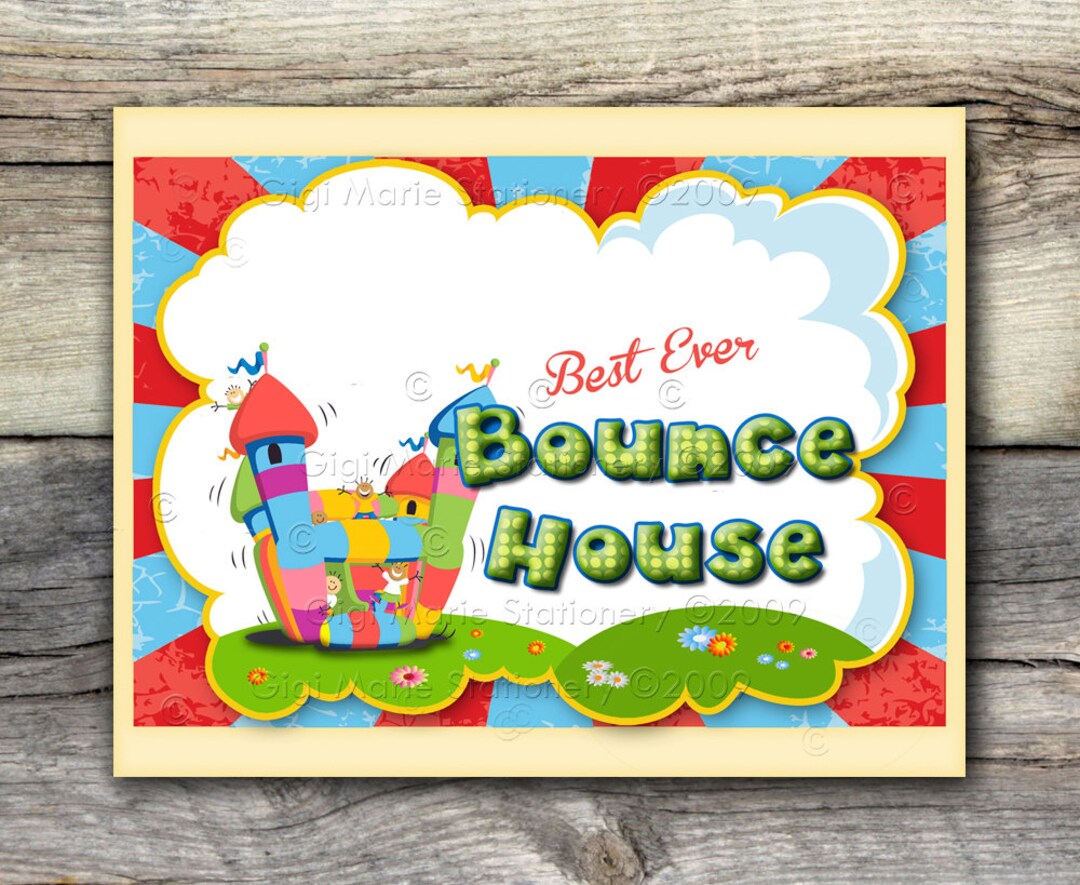 Circus CARNIVAL BOUNCE HOUSE Sign 8x10 and 11 X 14 Instant Download - Etsy