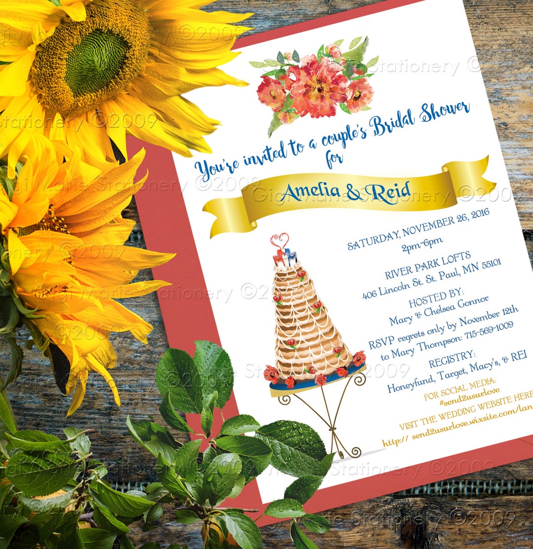 Swedish Wedding Cake - Swedish Wreath Cake - Kransekake - Bridal ...