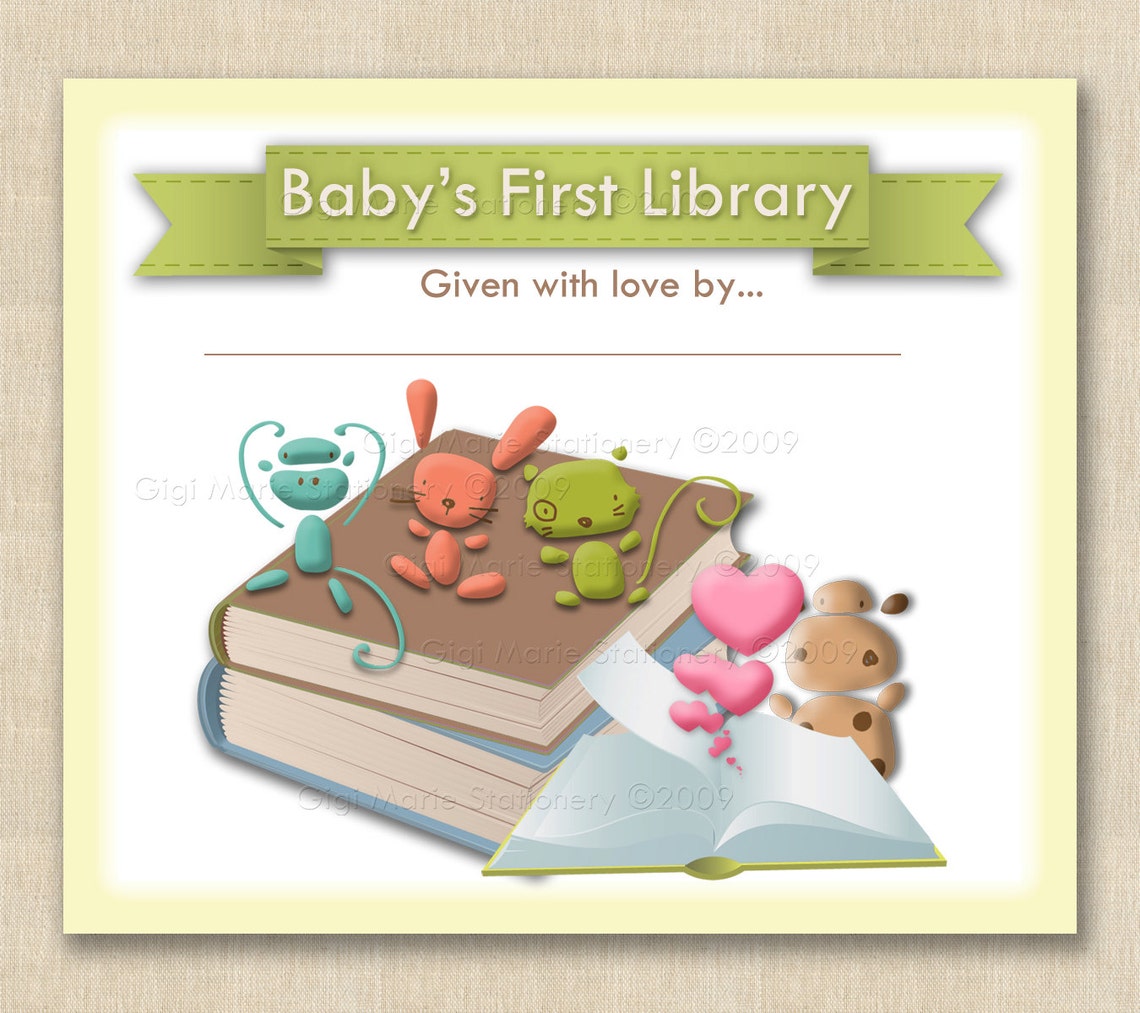 Baby's First Library Bookplates - INSTANT DOWNLOAD - 3 Designs - Avery ...