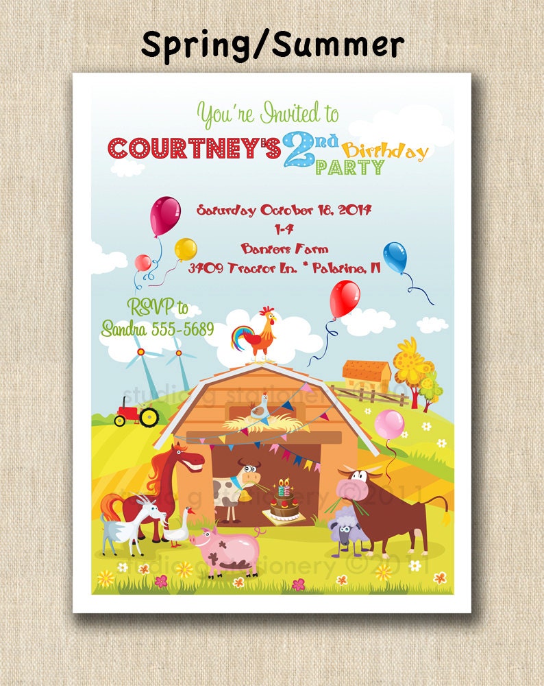 Farm Birthday Party - Digital File - You Print - Print Your Party! DIY ...
