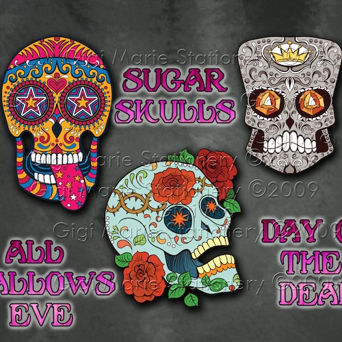 Day of the Dead Skull Clipart Clip Art Sugar Skulls Clipart - Etsy