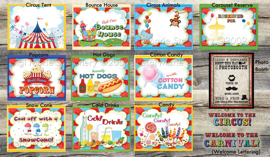 CARNIVAL Circus SNOW CONE Sign 8x10 and 11 X 14 Instant Download - Etsy