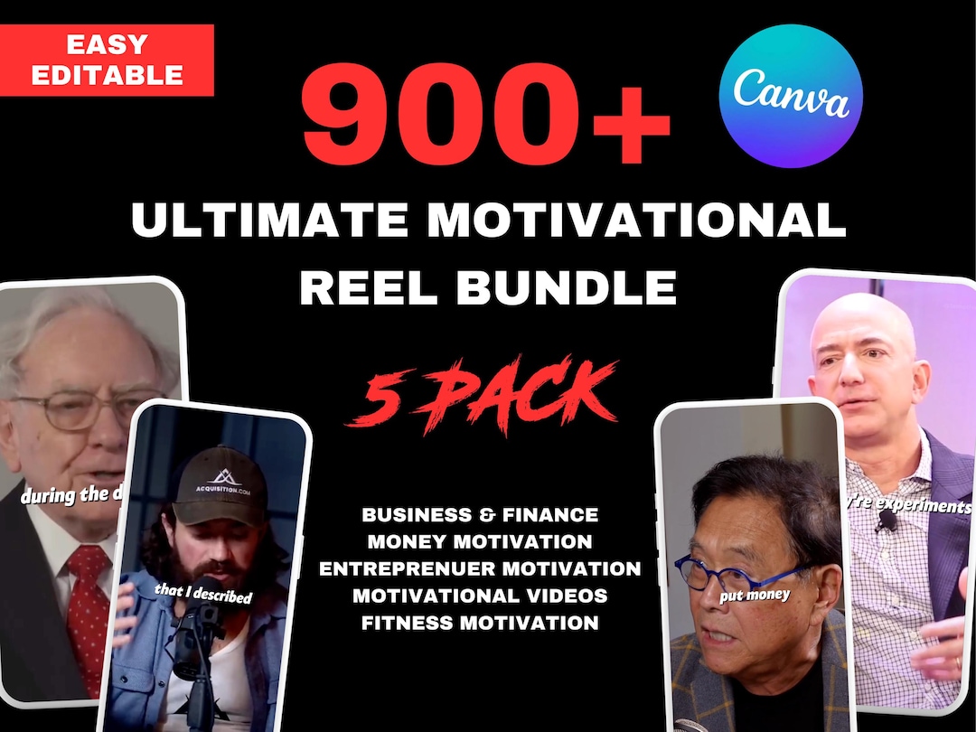 900+ Motivational Reels Video Bundle: Canva Editable (digital Download ...