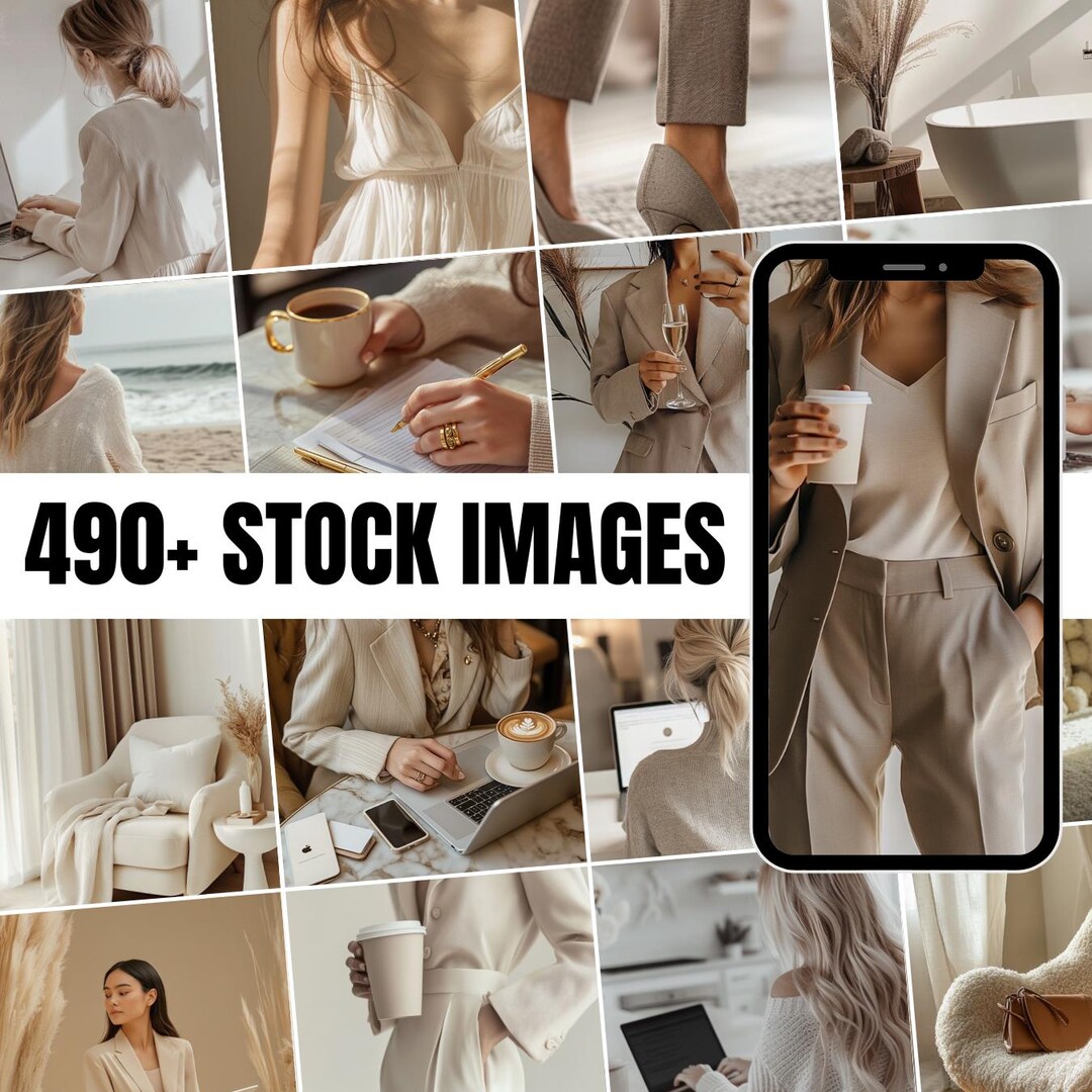 Neutral Aesthetic Stock Photos: 490+ Girl Boss Images (MRR PLR) - Etsy