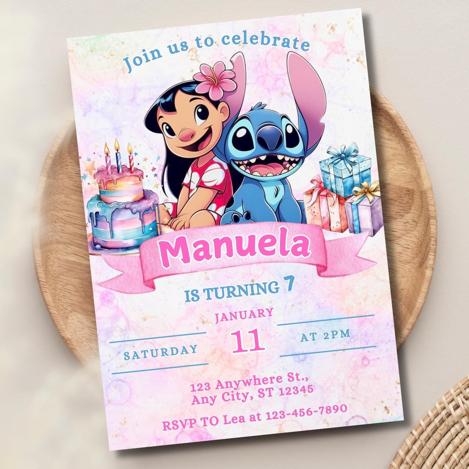 Stitch and Lilo Birthday Invitation, Instant Download, Editable Digital ...