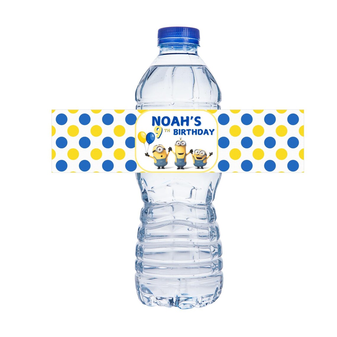 Editable Minions Birthday Water Bottle Label, Instant Download, Custom ...