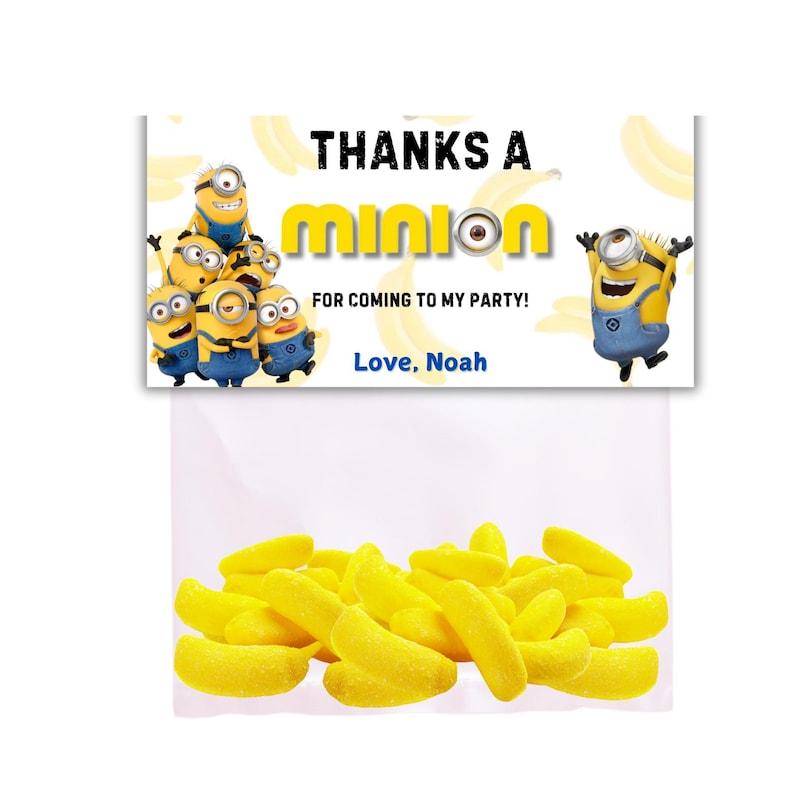 Editable Minions Birthday Treat Bags, Instant Download, Custom Gift ...