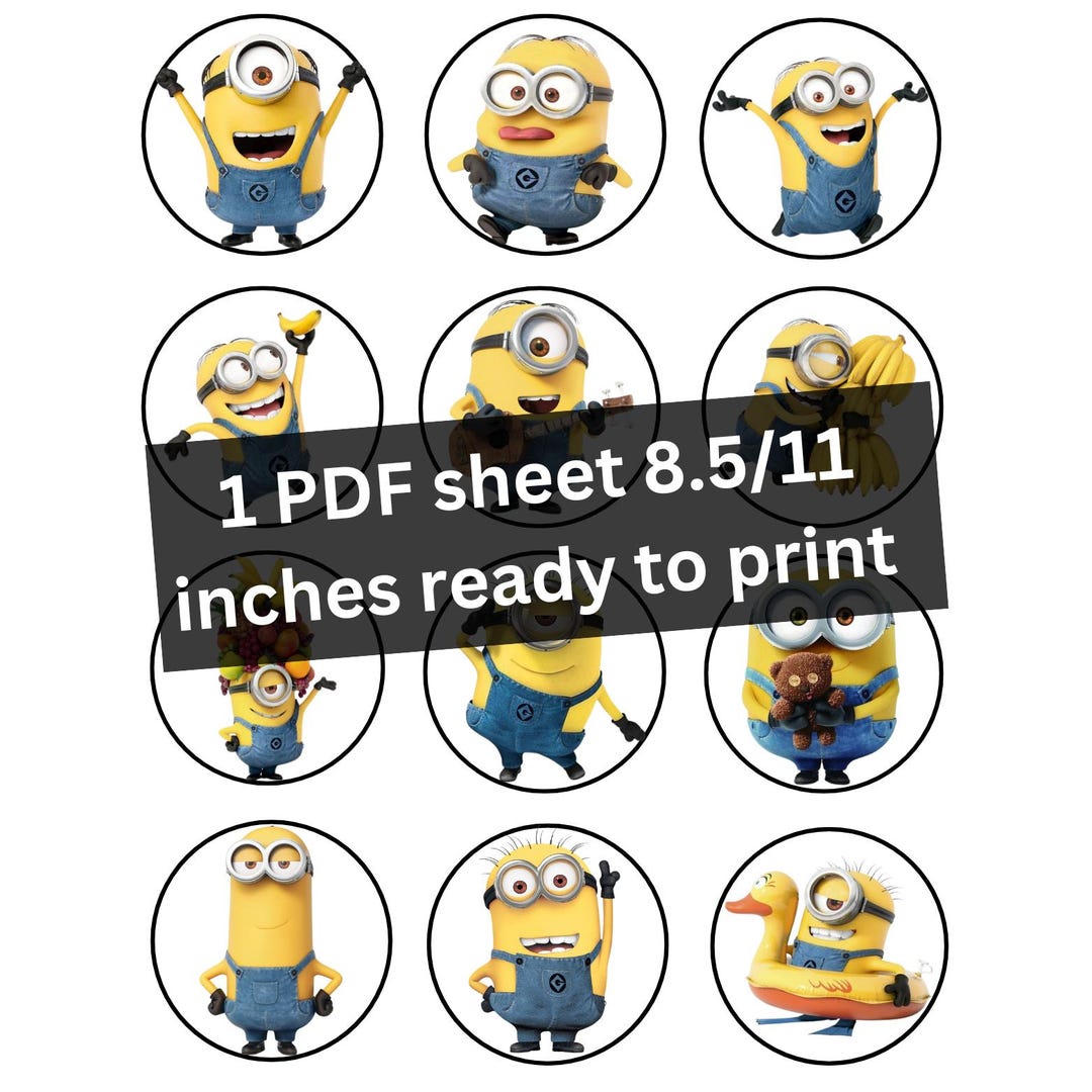 Minions Cupcake Toppers, Minions Birthday Party Decor, Instant Download ...