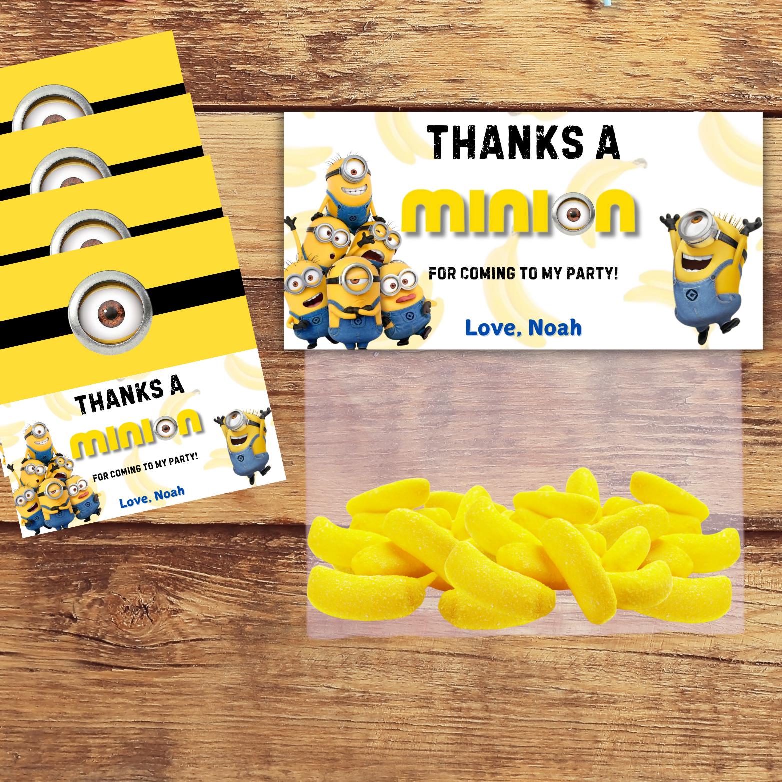 Etiquetas Imprimibles Para Comida De Fiesta De Minions Tarjeta