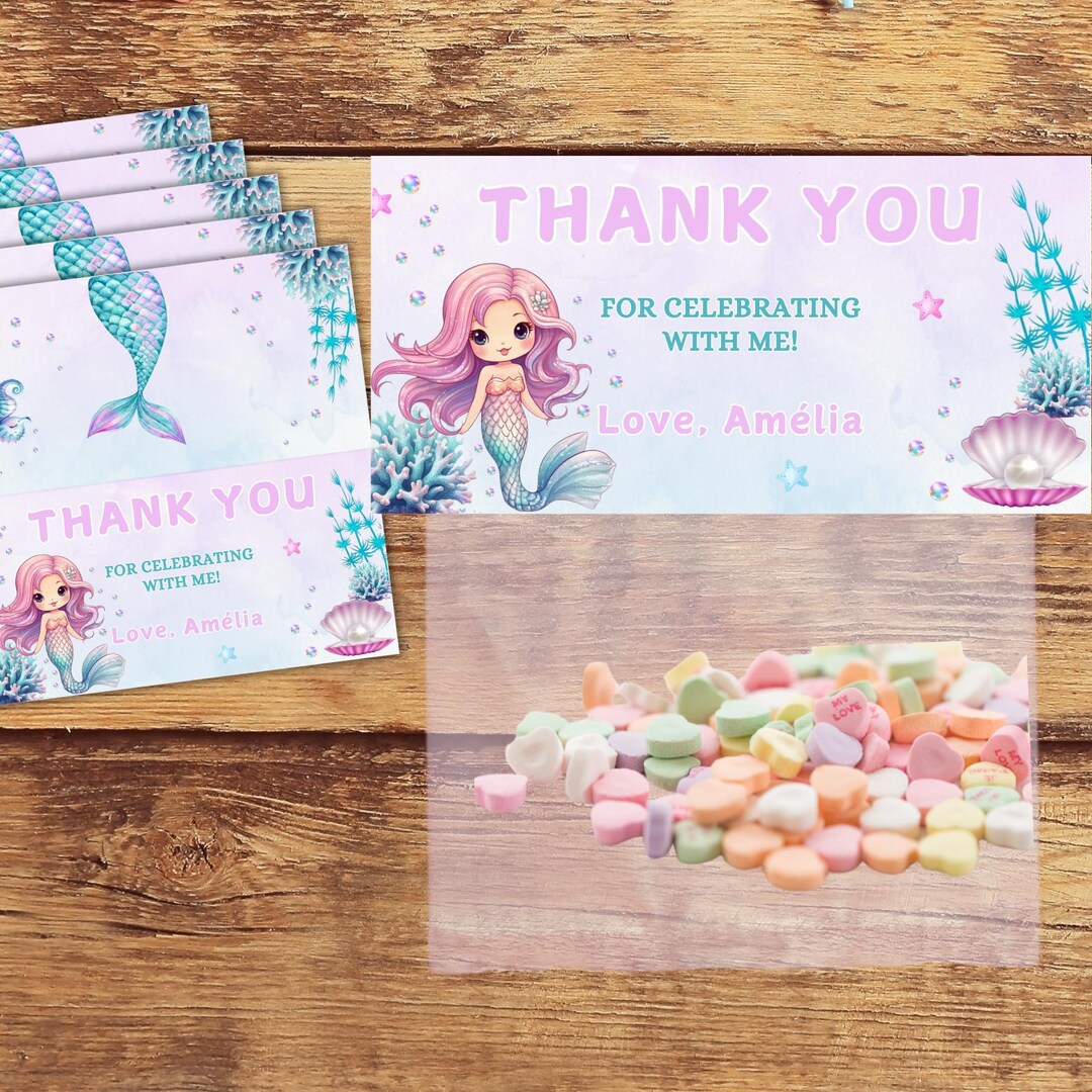 Editable Mermaid Birthday Treat Bags, Instant Download, Custom Gift ...