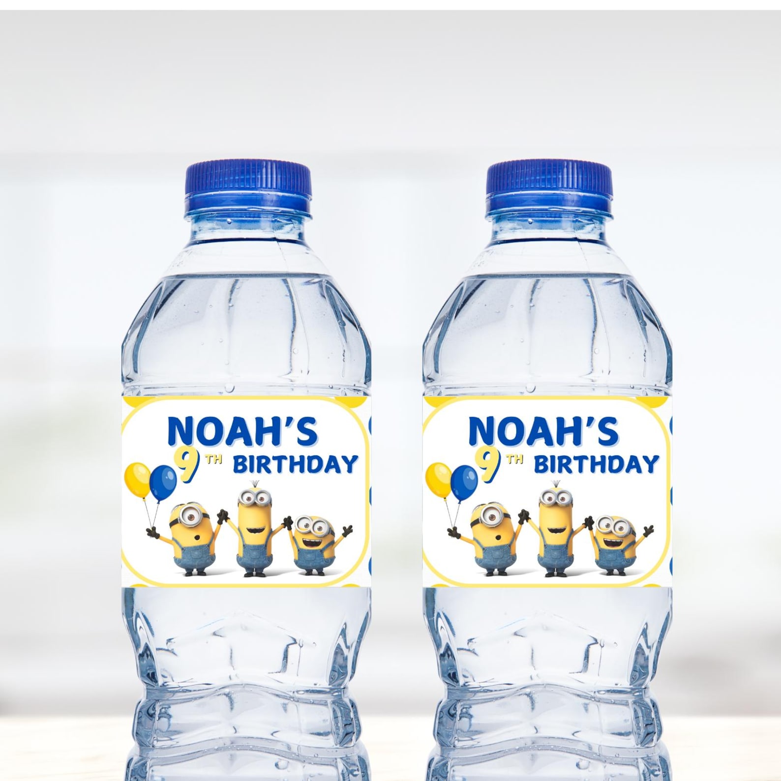 Editable Minions Birthday Water Bottle Label, Instant Download, Custom ...