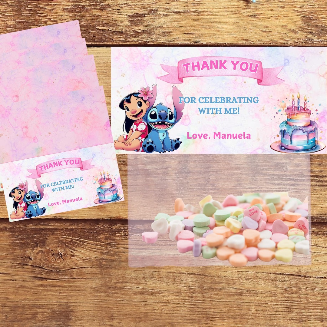 Editable Stitch Birthday Treat Bag Label, Instant Download, Custom Gift ...