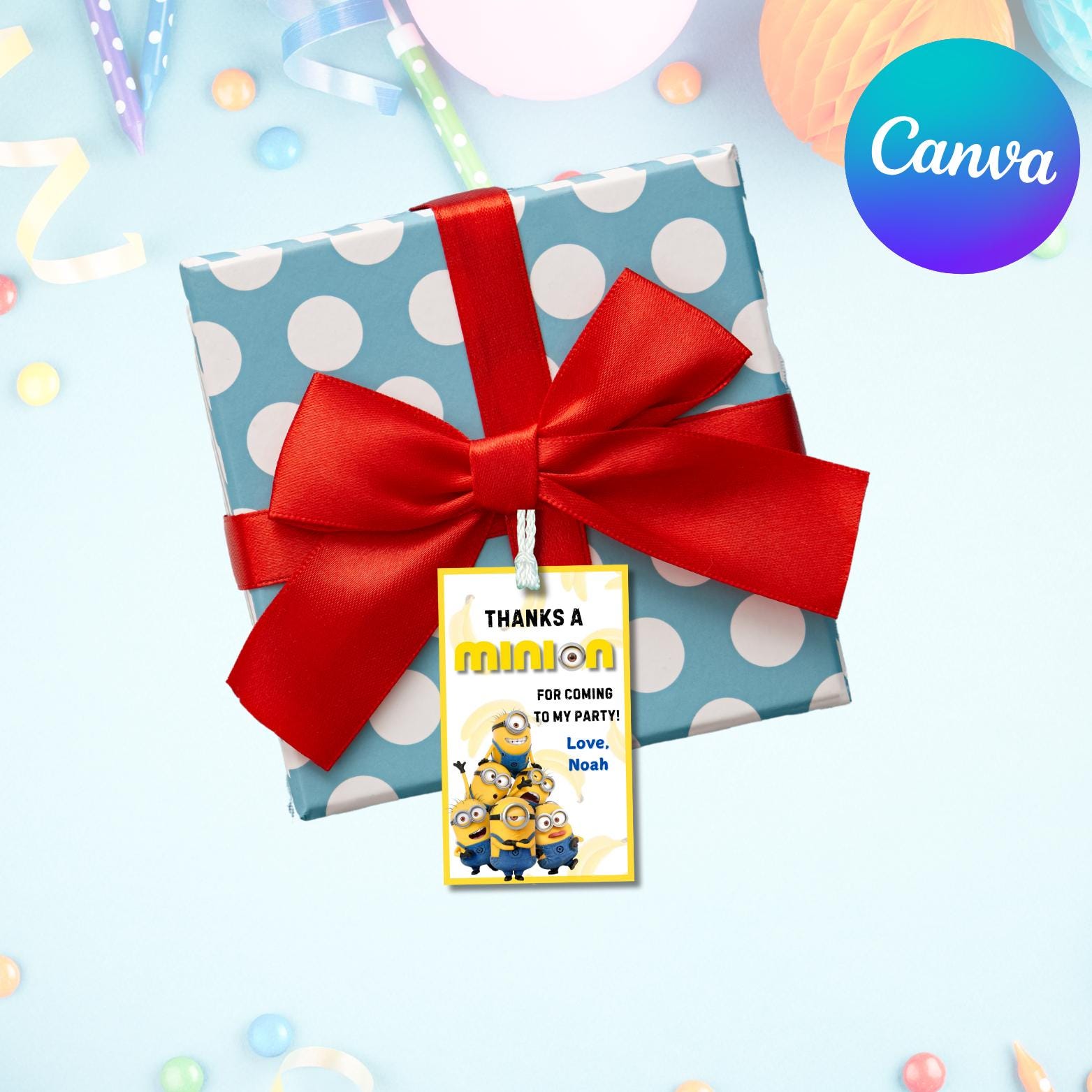 Editable Minions Birthday Thank You Tags, Instant Download, Custom Gift ...