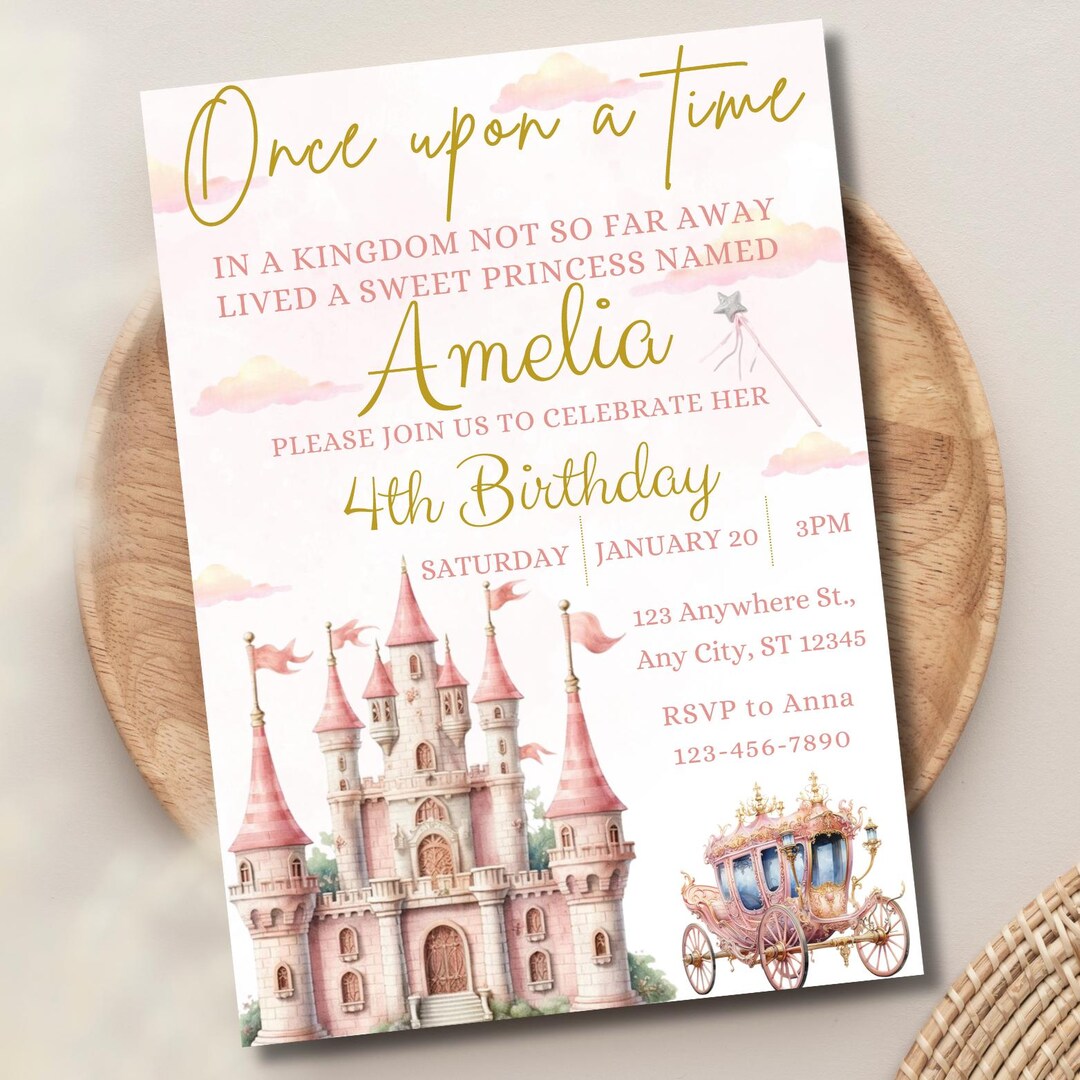 Once Upon a Time Birthday Invitation,instant Download,editable Digital ...