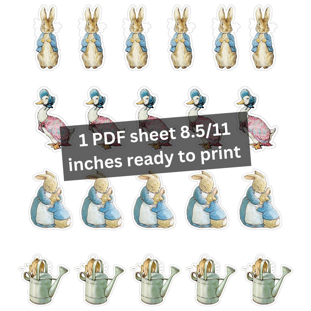 Peter Rabbit Cupcake Toppers, First Birthday Party Decor, Instant ...