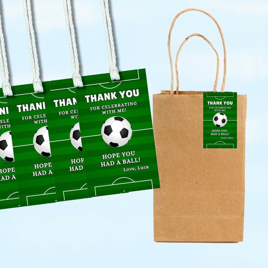 Editable Soccer Birthday Thank You Tags, Instant Download, Custom Gift ...