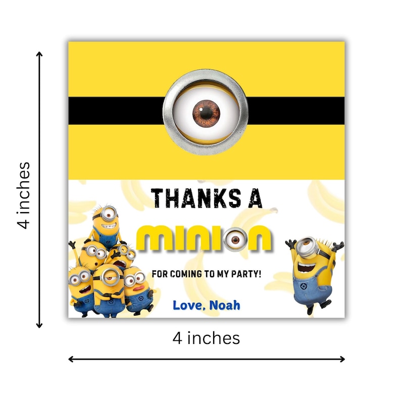 Editable Minions Birthday Treat Bags, Instant Download, Custom Gift ...