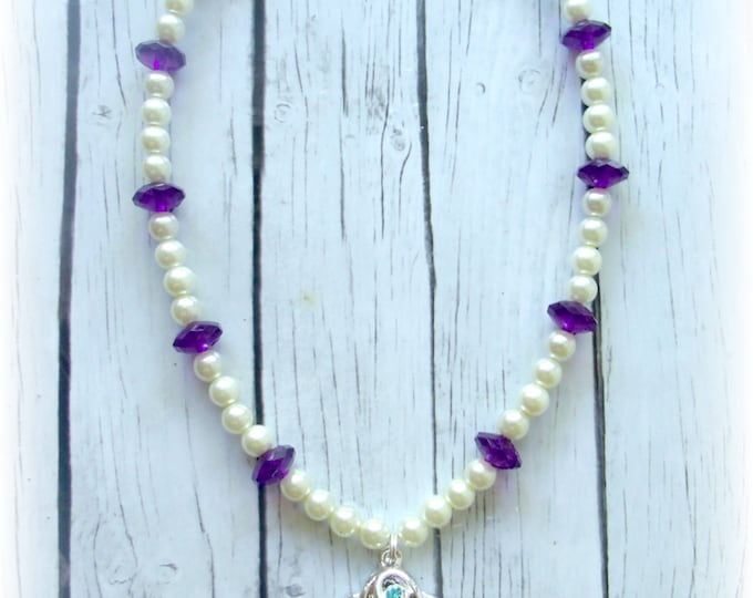 Purple Amulet Pearl Necklace - Etsy