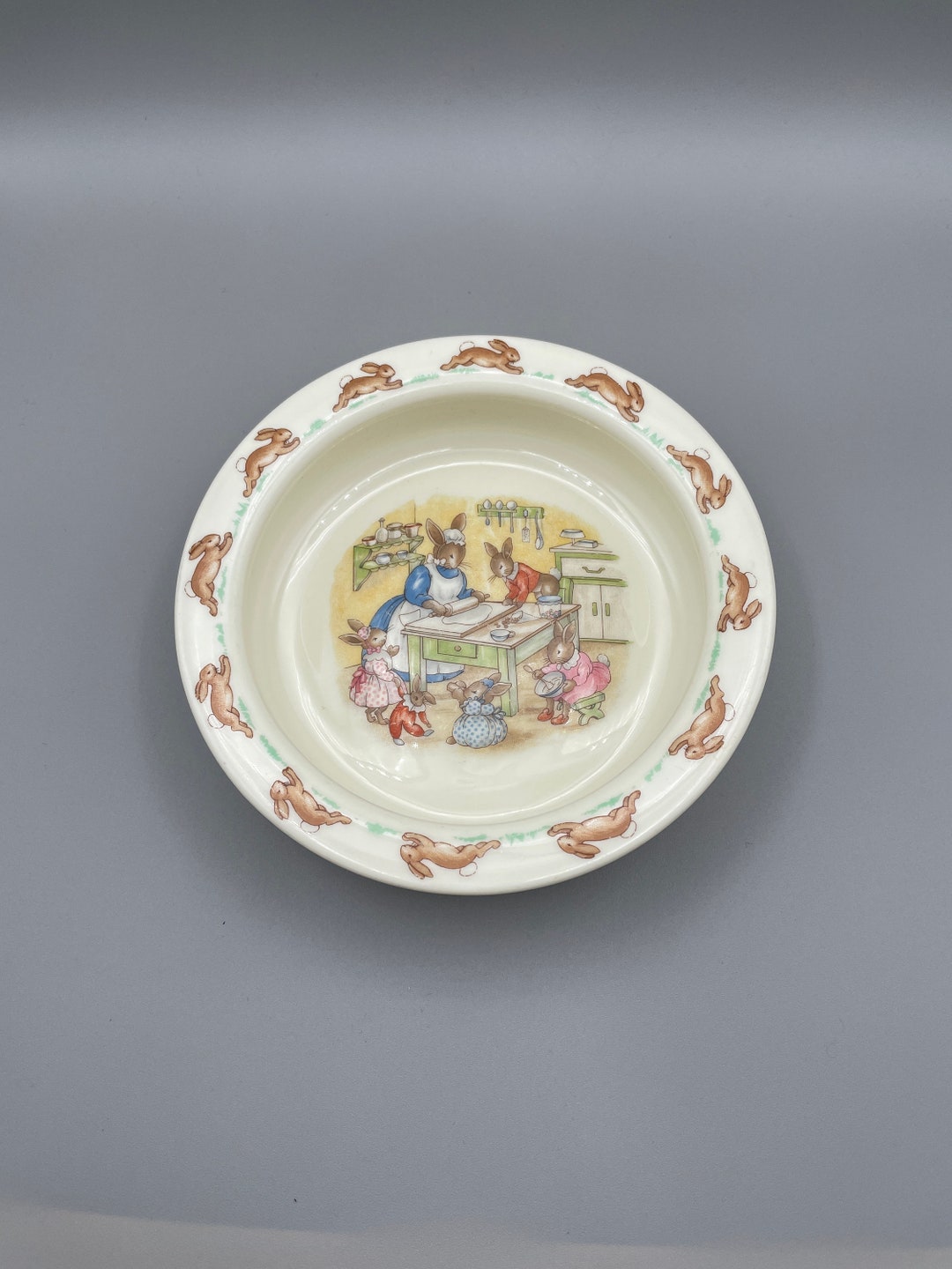 Vintage Royal Doulton Bunnykins Porridge Dish Baby Dish Baking With Mom ...