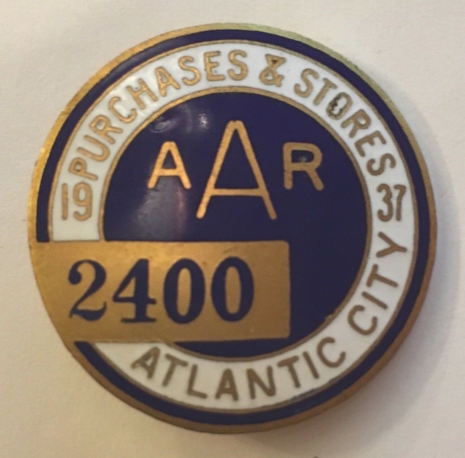 1937 AAR Association of American Railroads Purchases & Stores Pin #2400 ...