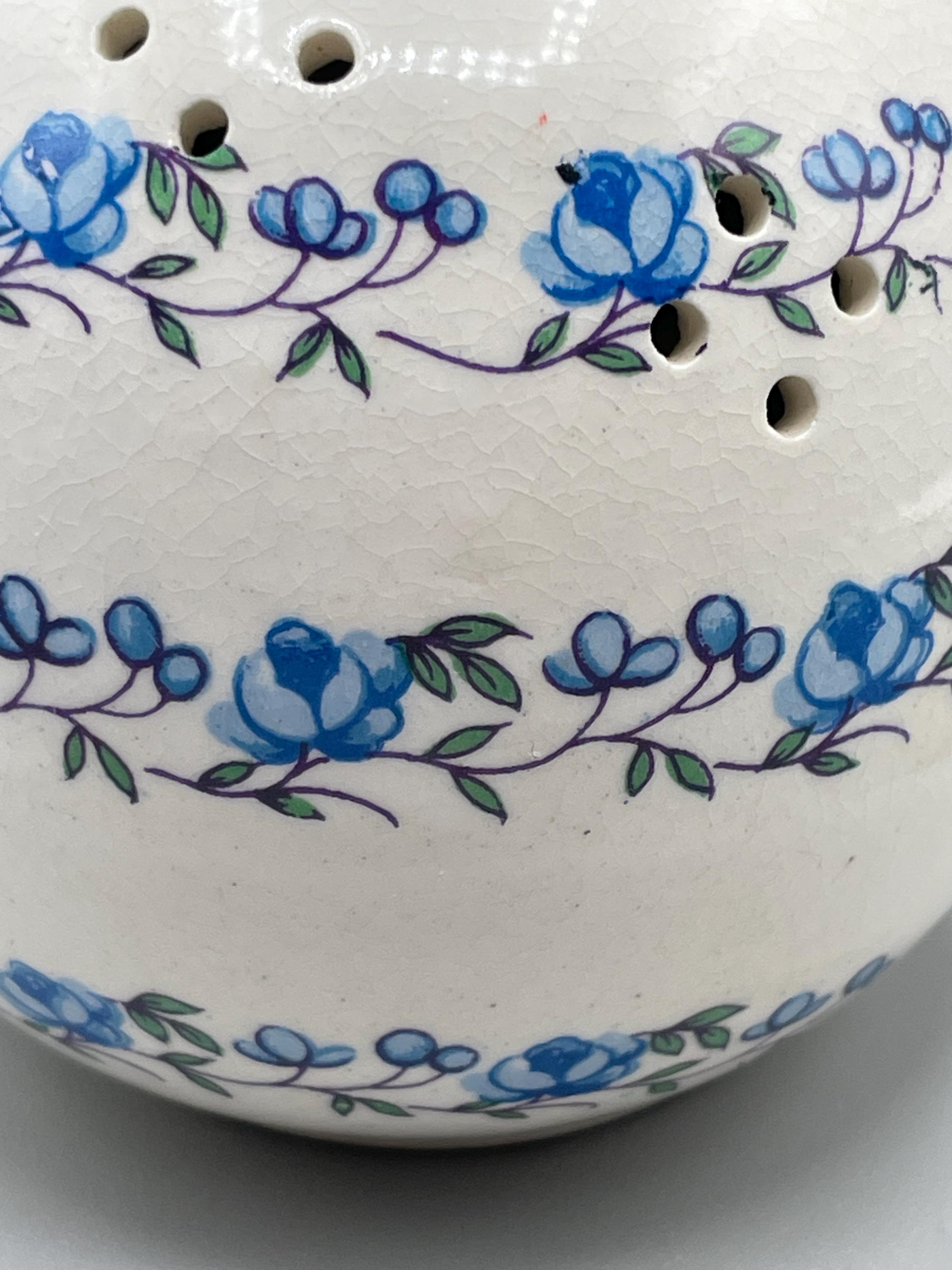 Vintage Potpourri Pomander Scentomander Ceramic Ball With Floral Motif ...