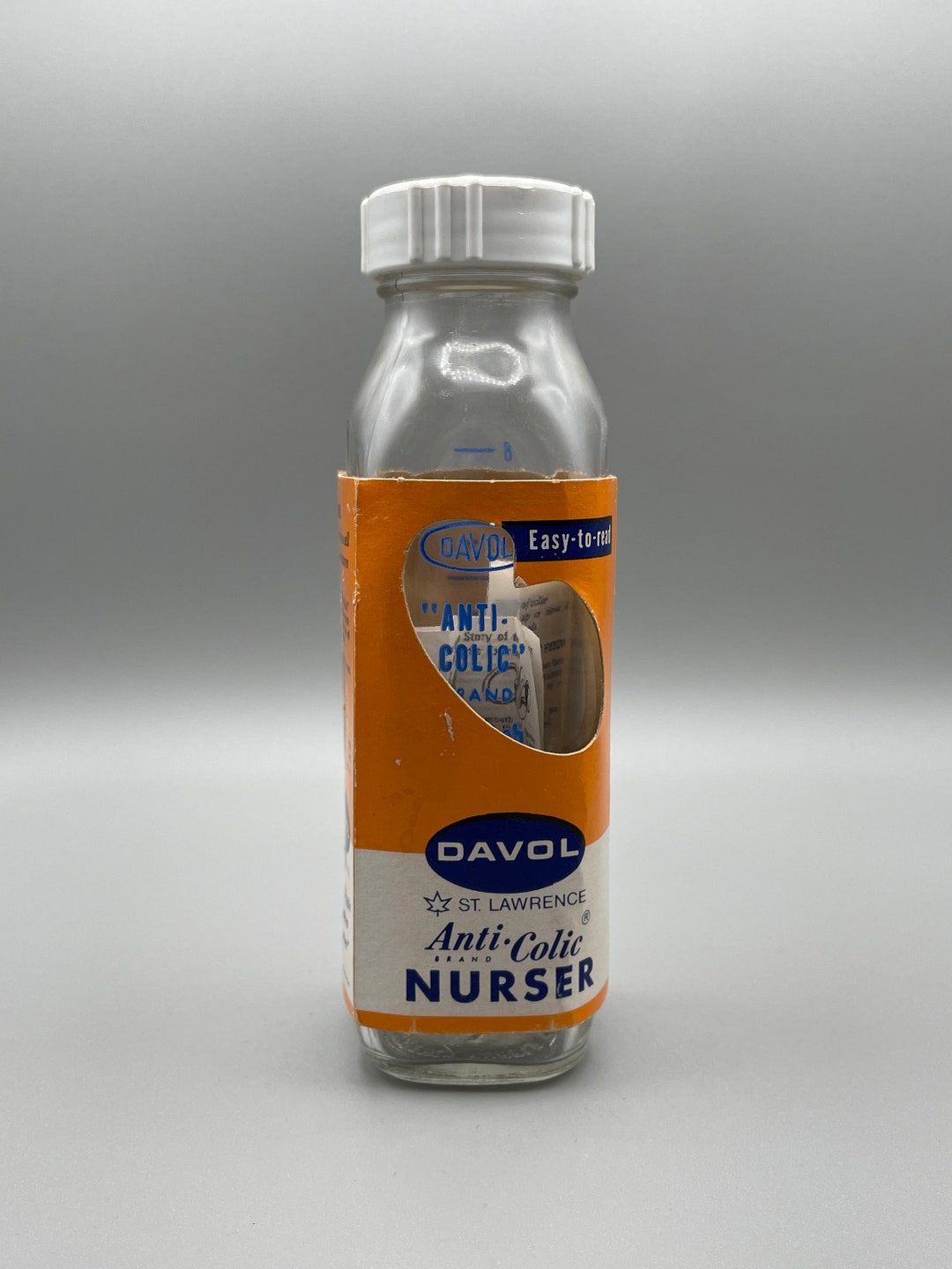 Davol Anti-colic Nurser Vintage 8oz Baby Bottle Still in Package, Never ...