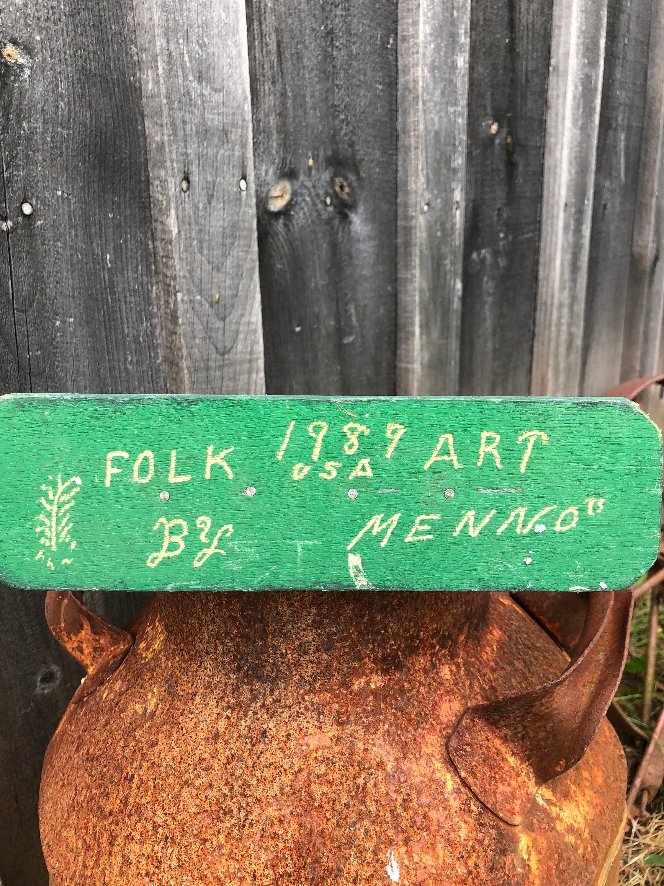 Folk Art PIG by Menno Shirk of Lancaster, Pennsylvania Signed, Hand ...