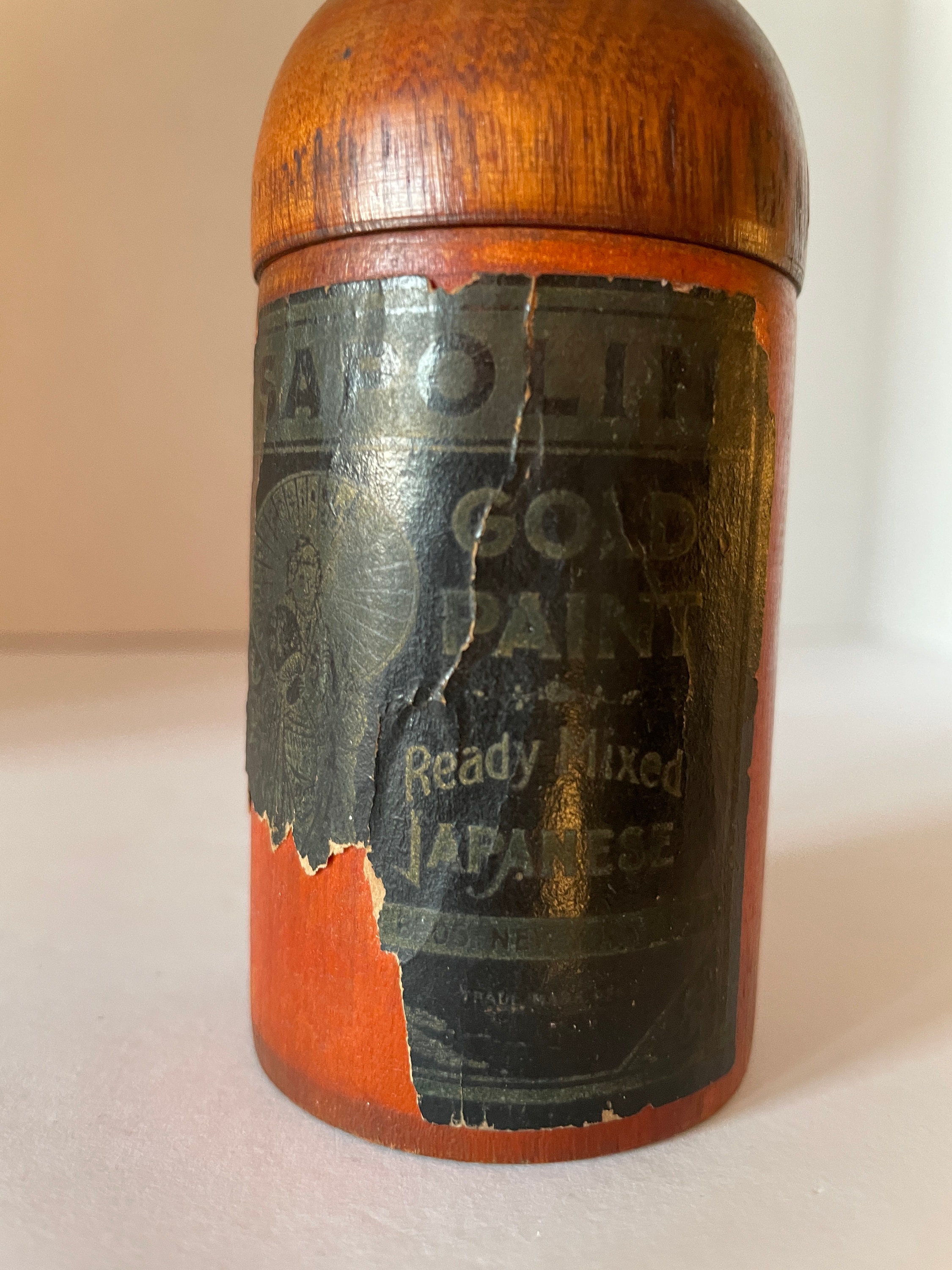 Vintage Japanese Sapolin Gold Paint RARE Wooden Bottle - Etsy