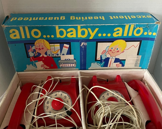 Vintage 1960s Toy Telephone Intercom System With Original Box Made in ...