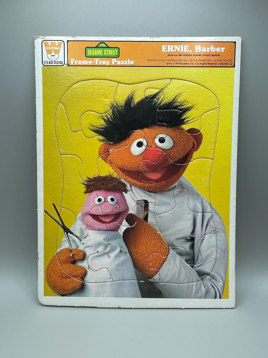 Vintage Sesame Street Ernie, the Barber Puzzle Made by Whitman Golden ...