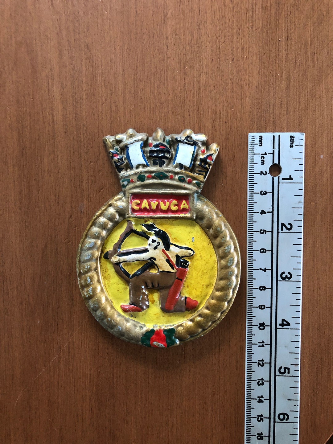 Vintage HMCS Cayuga TAMPION Ships Crest Badge Tribal Class Destroyer ...