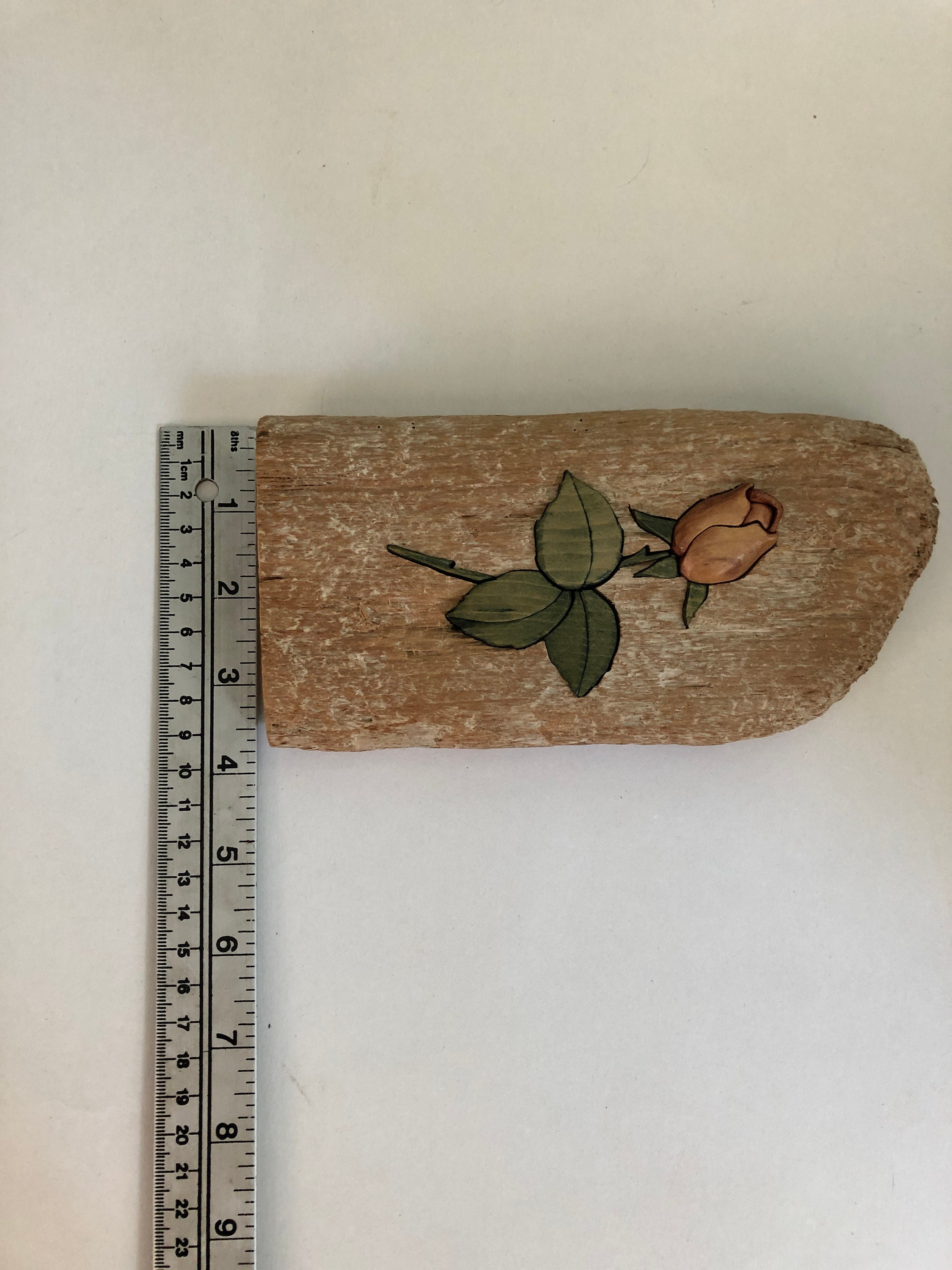 Beautiful and Unique Intarsia Rose Design Placed in a Piece of - Etsy