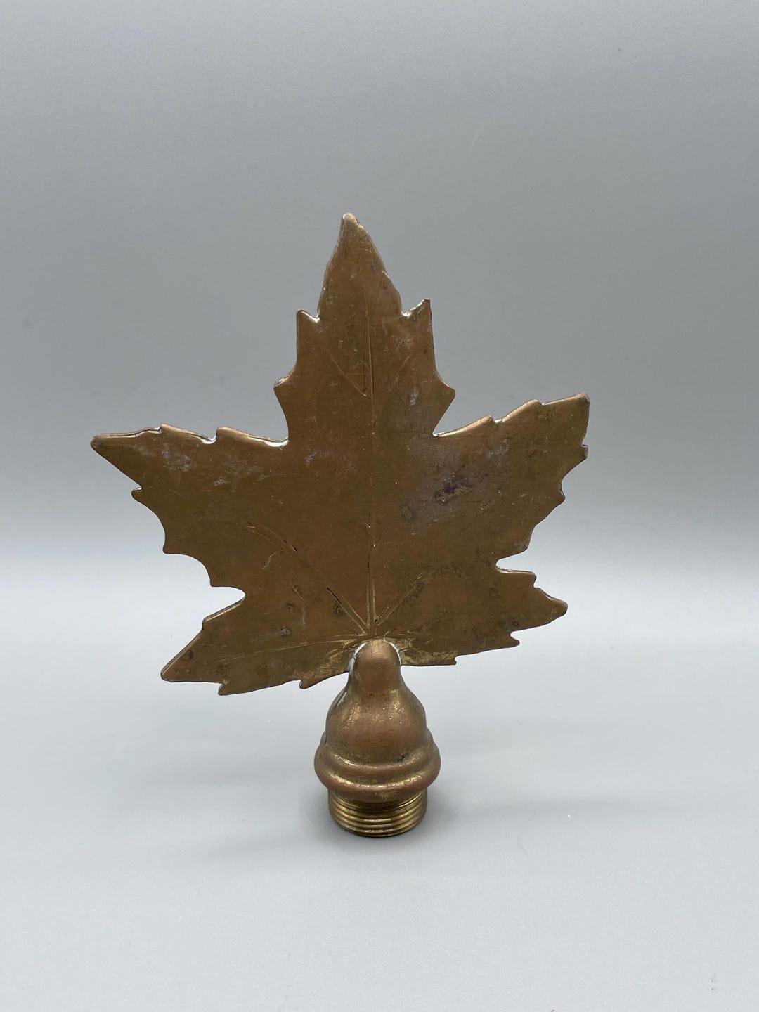 Vintage Solid Brass Canadian Maple Leaf Flag Pole Topper Finial ...