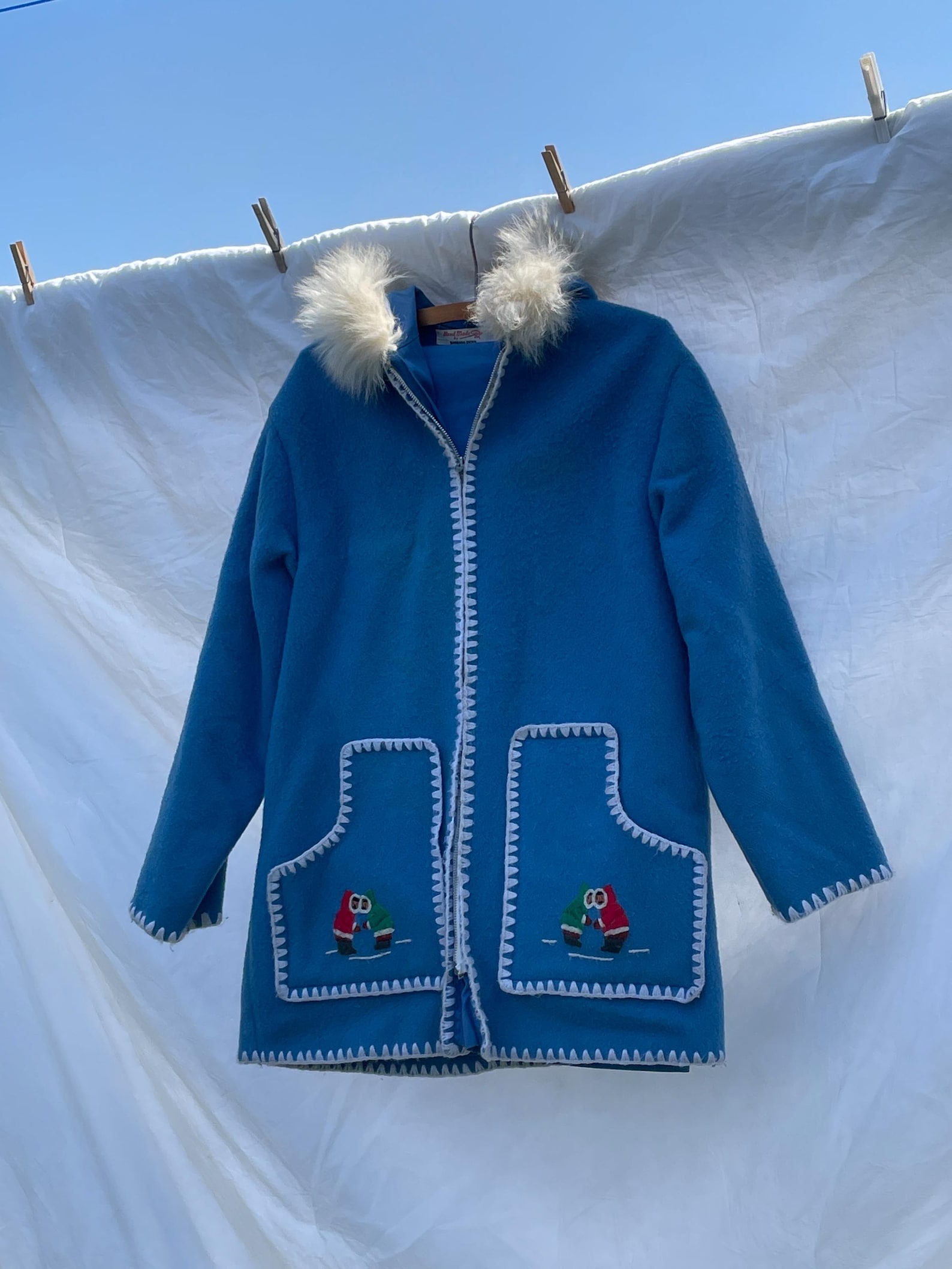 Vintage Canadian North Inuit Handmade Wool Parka All Handmade With Hand ...