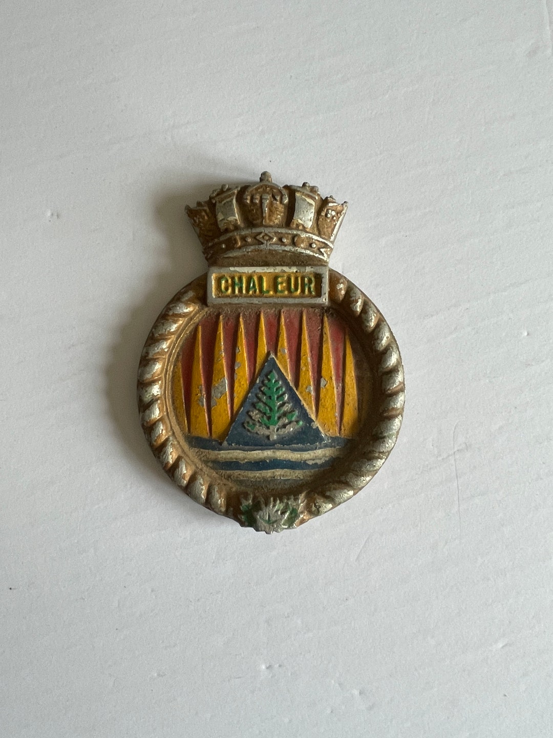 Vintage HMCS Chaleur TAMPION Ships Crest Bay Class Minesweeper RCN ...