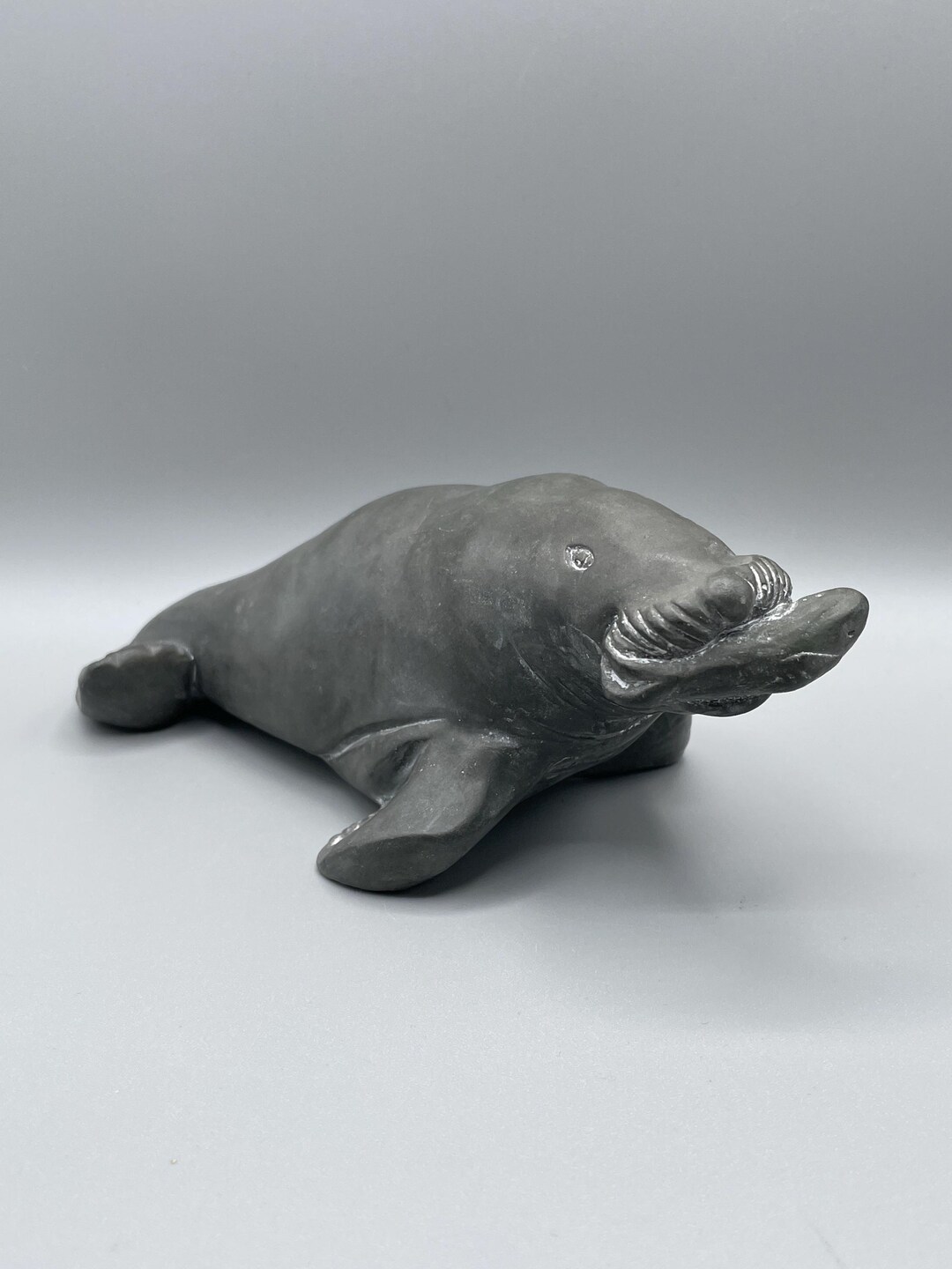 Vintage Aardvark Inuit Carving Walrus Made of Heavy Composite Material ...