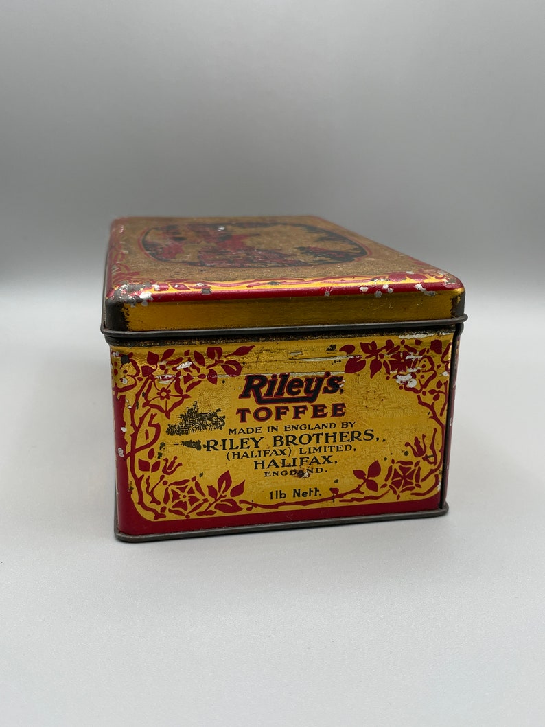 Rare Antique Early Metal Riley's English Toffee Tin With Lid Marked ...