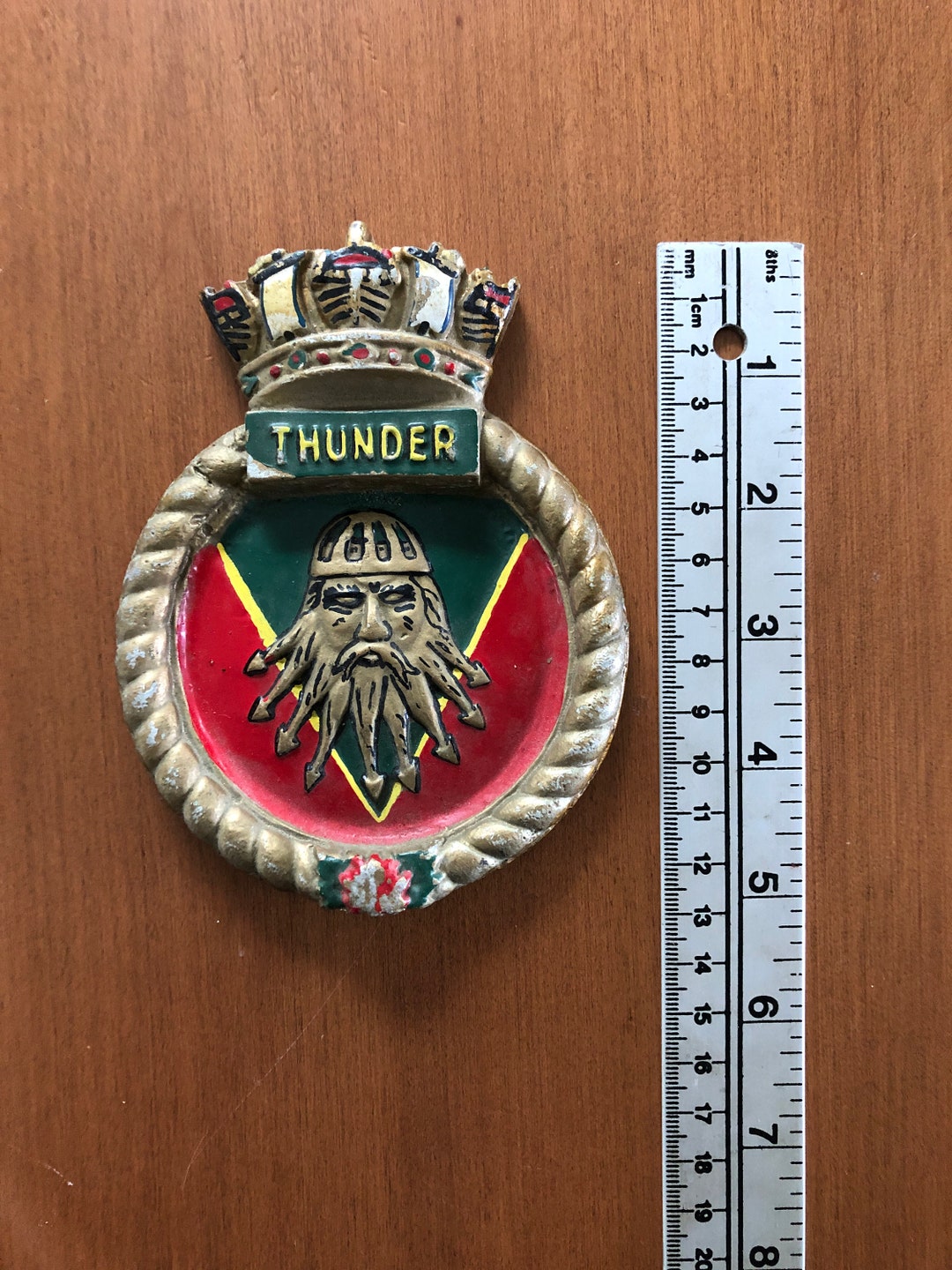 Vintage HMCS Thunder TAMPION Ships Crest Badge Bay Class Minesweeper ...