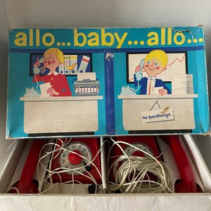 Vintage 1960s Toy Telephone Intercom System With Original Box Made in ...
