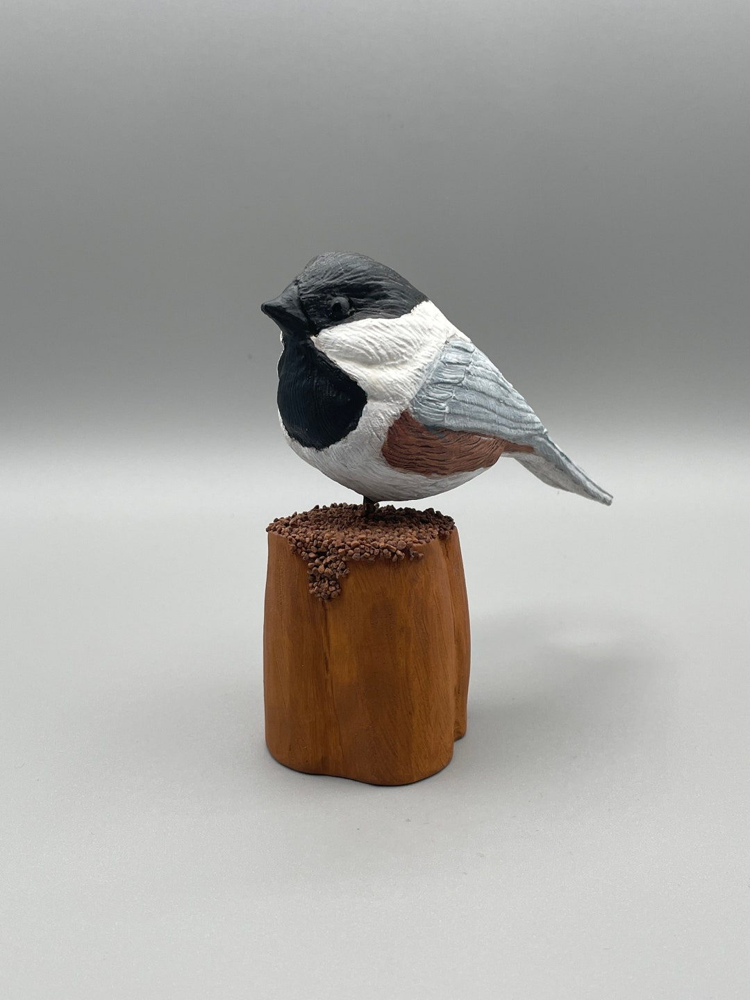 Vintage Black Capped Chickadee Bird Carving Hand Carved and Hand ...