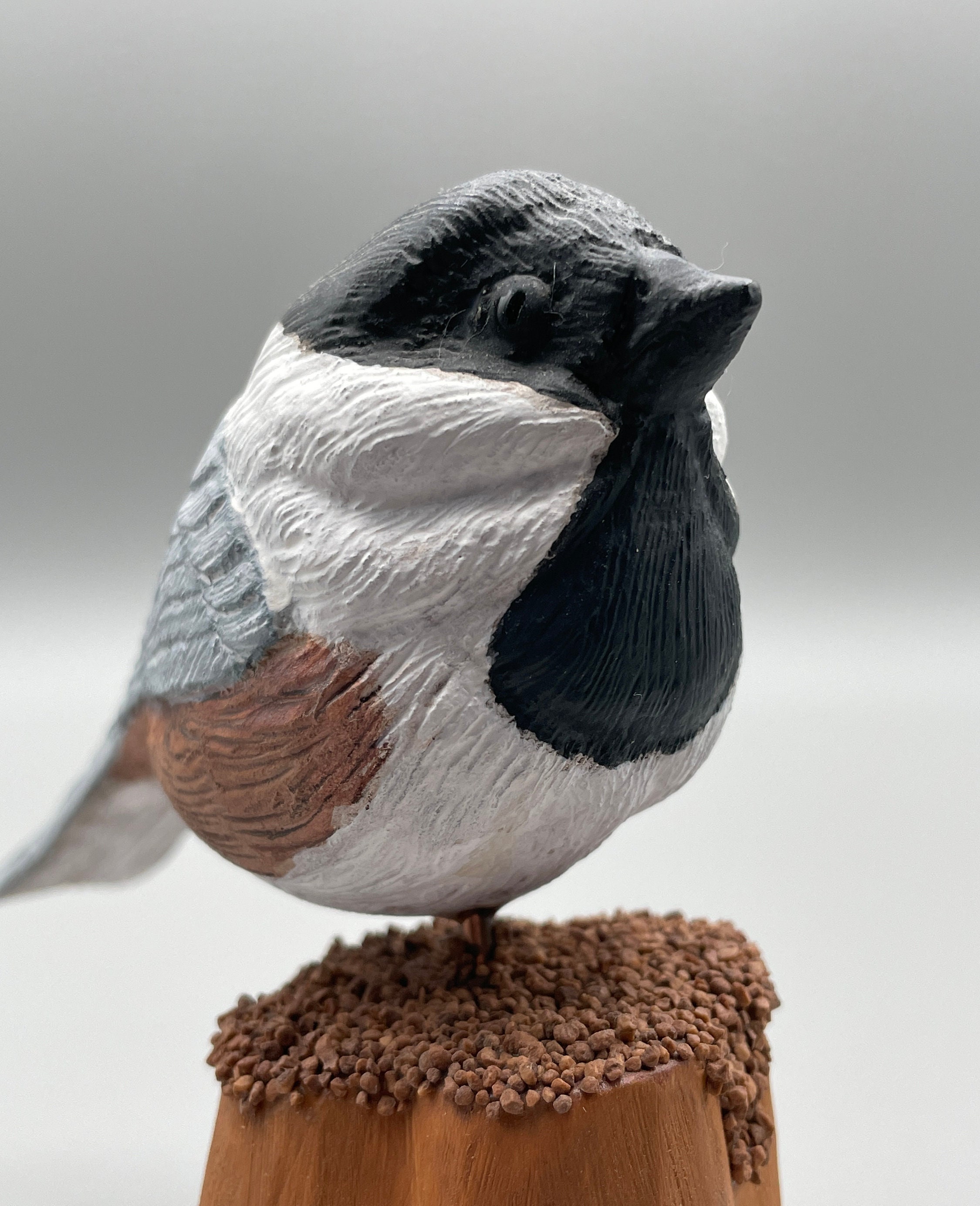 Vintage Black Capped Chickadee Bird Carving Hand Carved and Hand ...