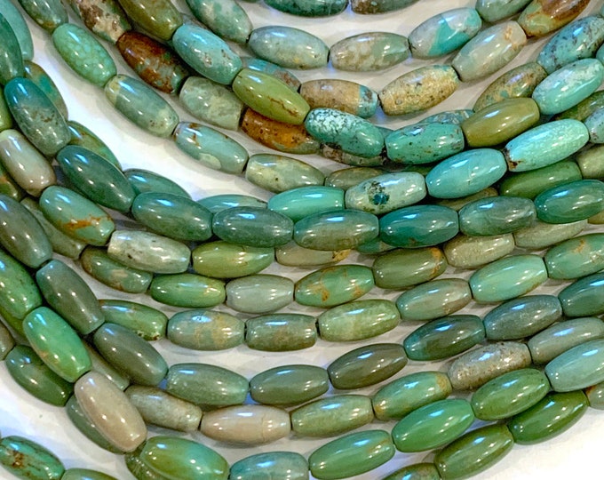 16" Strand 4x8mm Genuine Turquoise Rice Gemstone Beads - Etsy