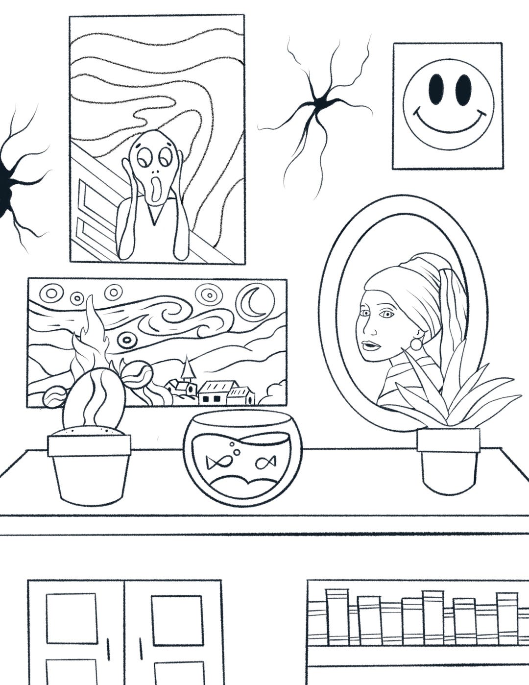 Famous Art Coloring Page - Etsy