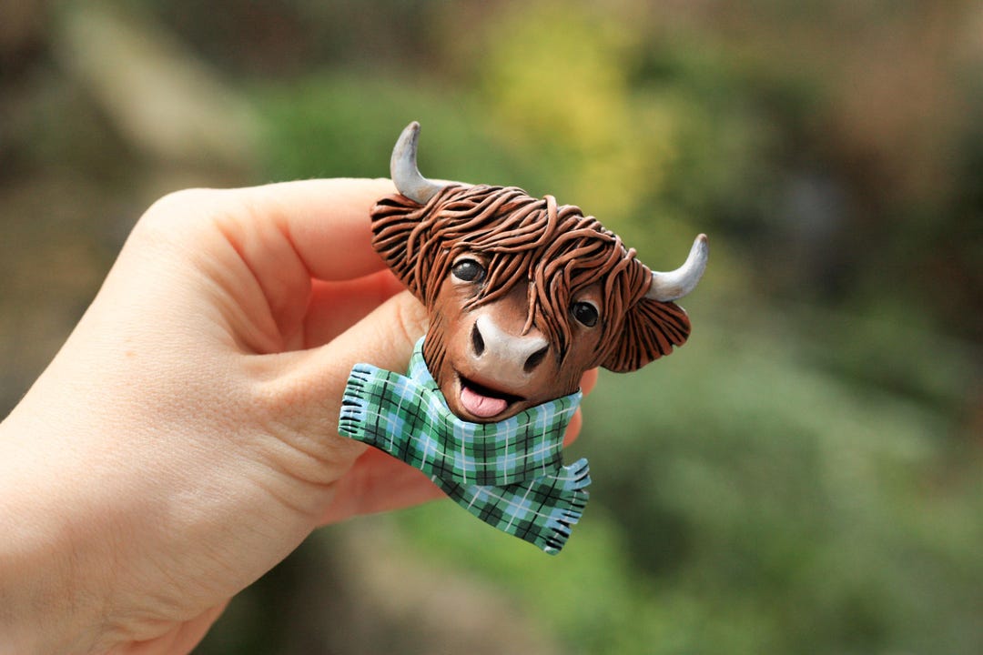 Highland Cow Brooch, Hairy Coo Pin, Cute Animal Brooch, Scottish ...