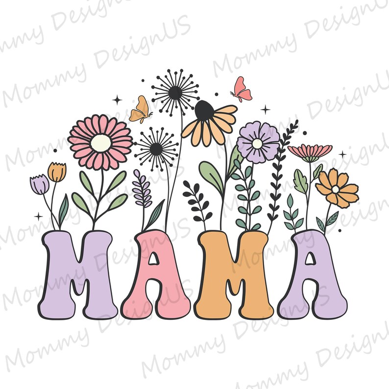 Popular Floral Mama Shirt PNG | Trendy Botanical Mama Design Digital ...