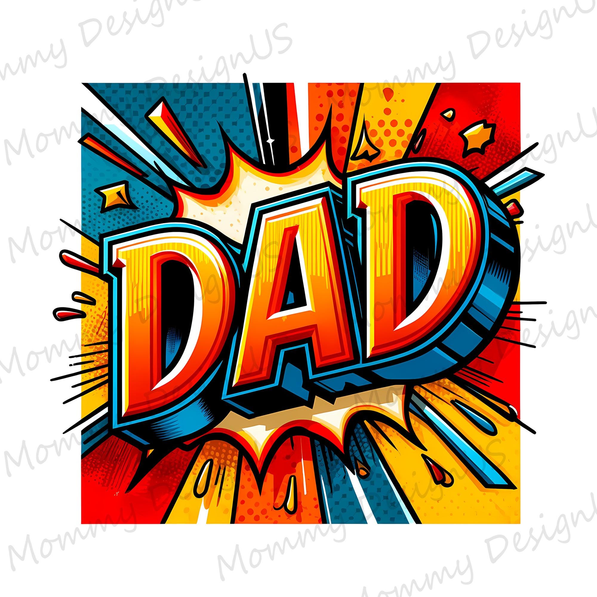 Super Colorful Dad Shirt PNG | Daddy Clipart Design Digital Download ...