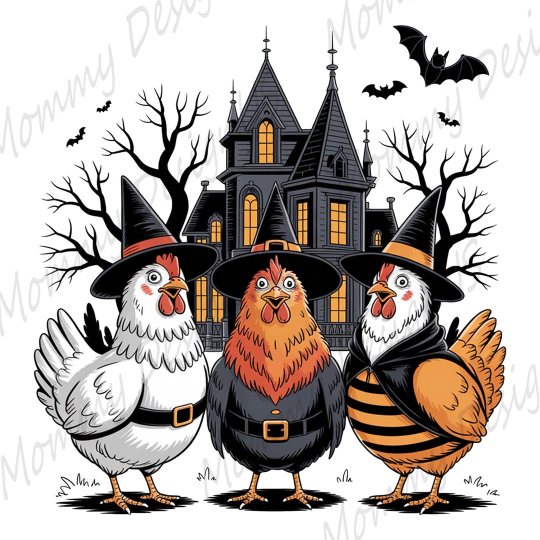 Spooky Witch Chickens PNG | Funny Halloween Design | Spooky Season ...