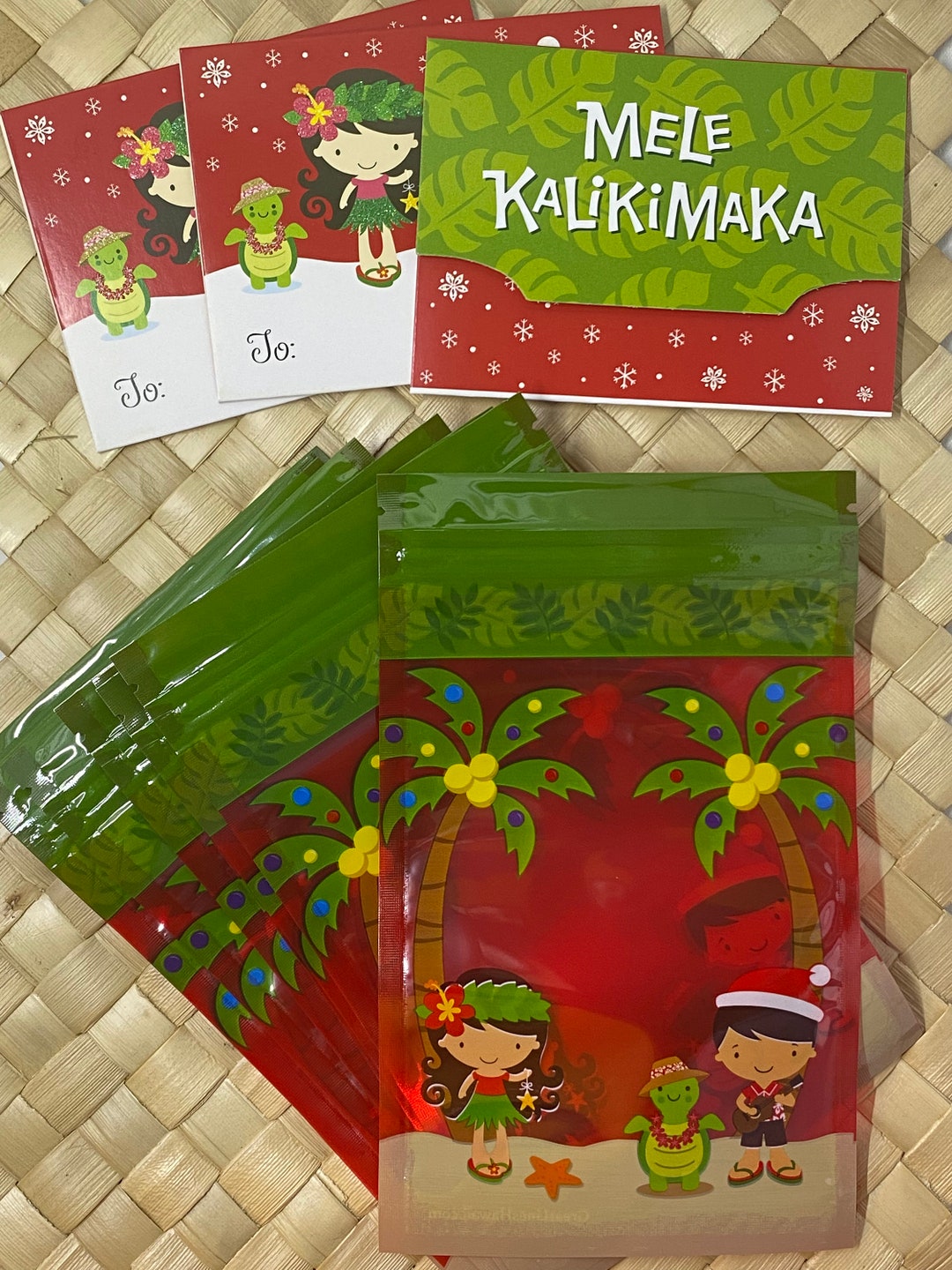 Aloha Cuties Mele Kalikimaka Bundle Gift Card Zip Treat Bag Tropical ...