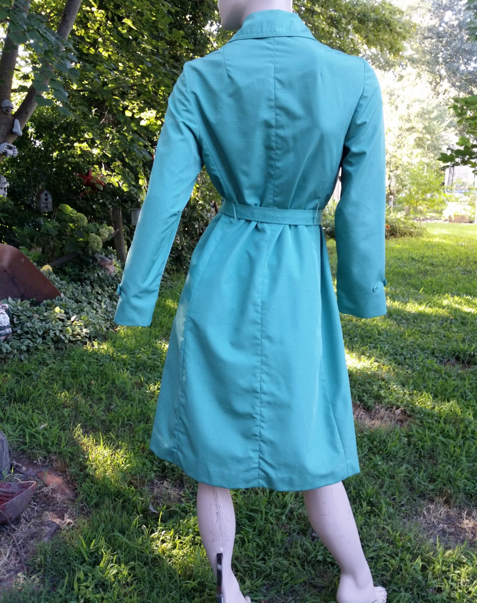 Womens Trench Coat Vintage Trench Coat 60s Coat Green | Etsy